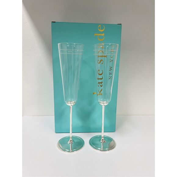 kate spade | Dining | Kate Spade Darling Point Flute Pair Silverplate ...